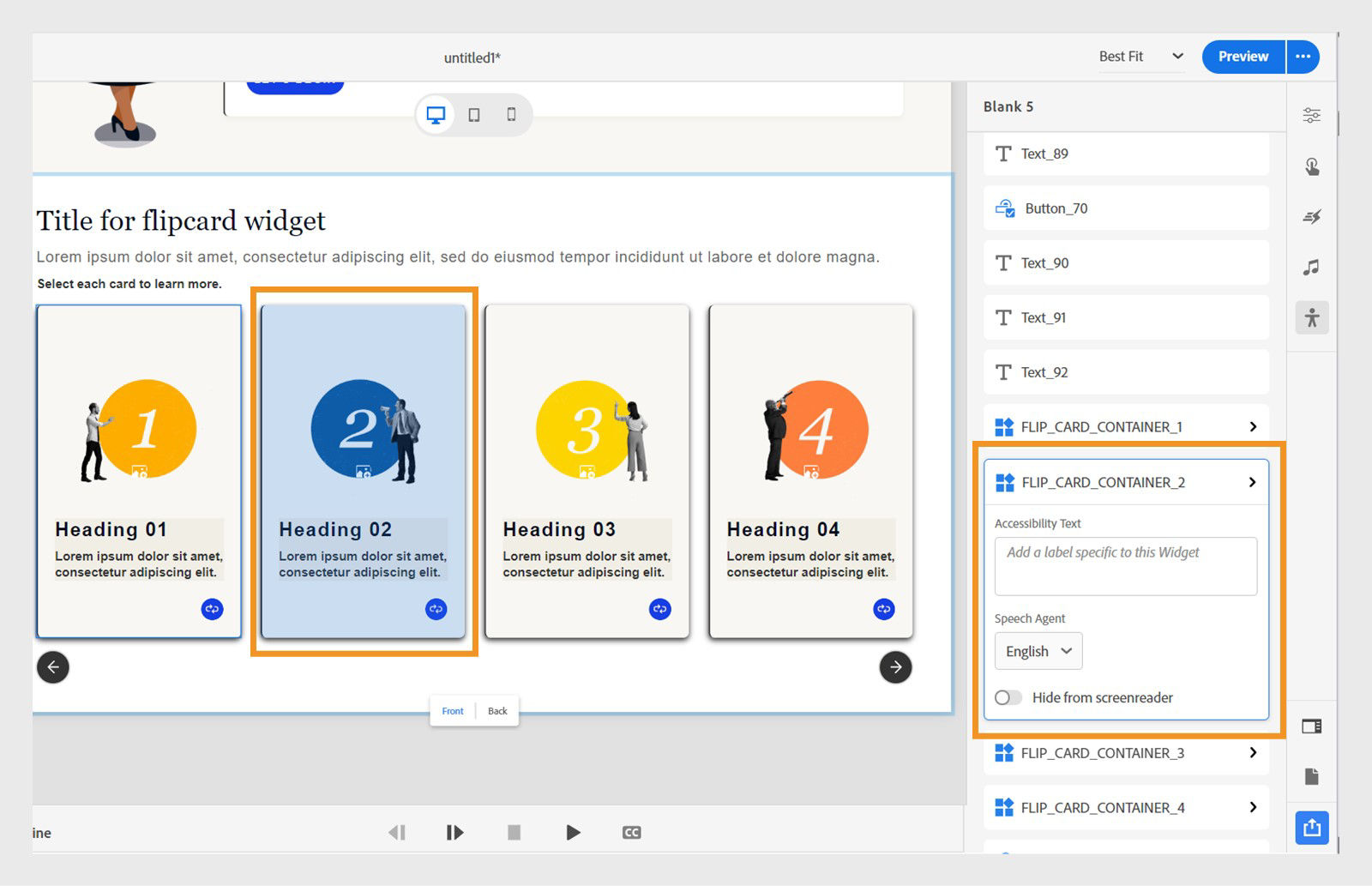 Adobe Captivate でウィジェットのアクセシビリティを高める方法